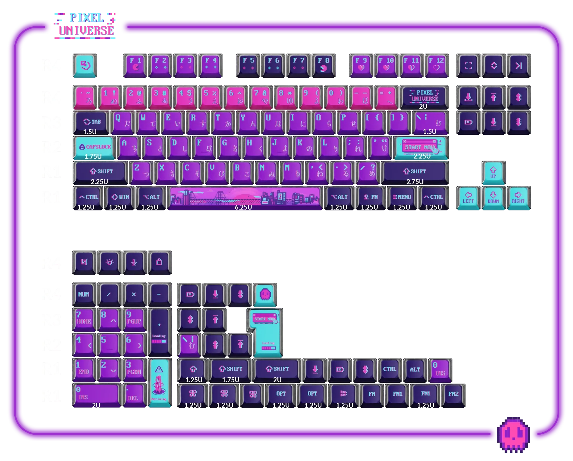 Keychron OEM Dye Sub PBT Full Set Pixel Universe Mecha Malaysia