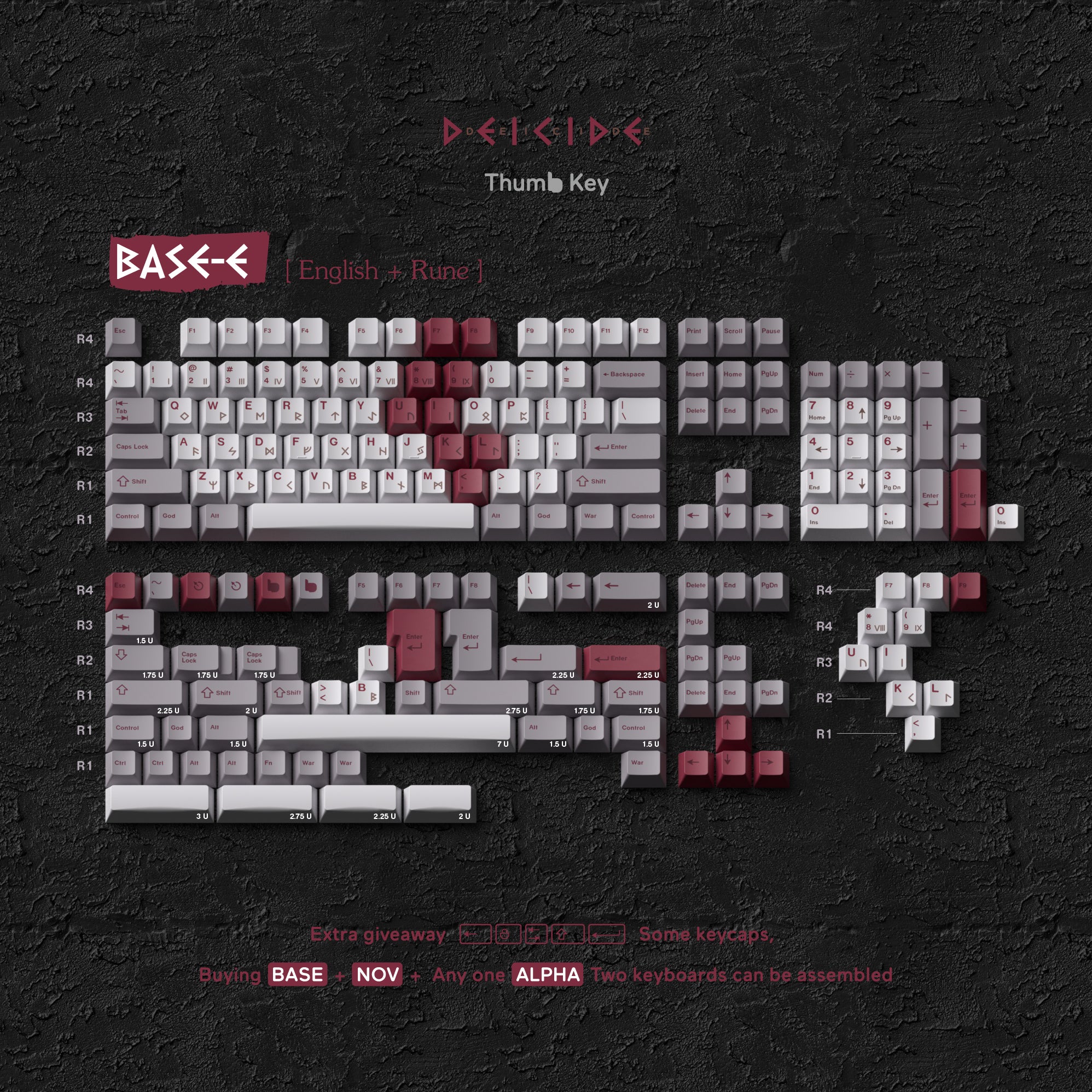 THUMB KEY X DOMIKEY DEICIDE Dye-Sub Cherry Profile Keycaps – Mecha